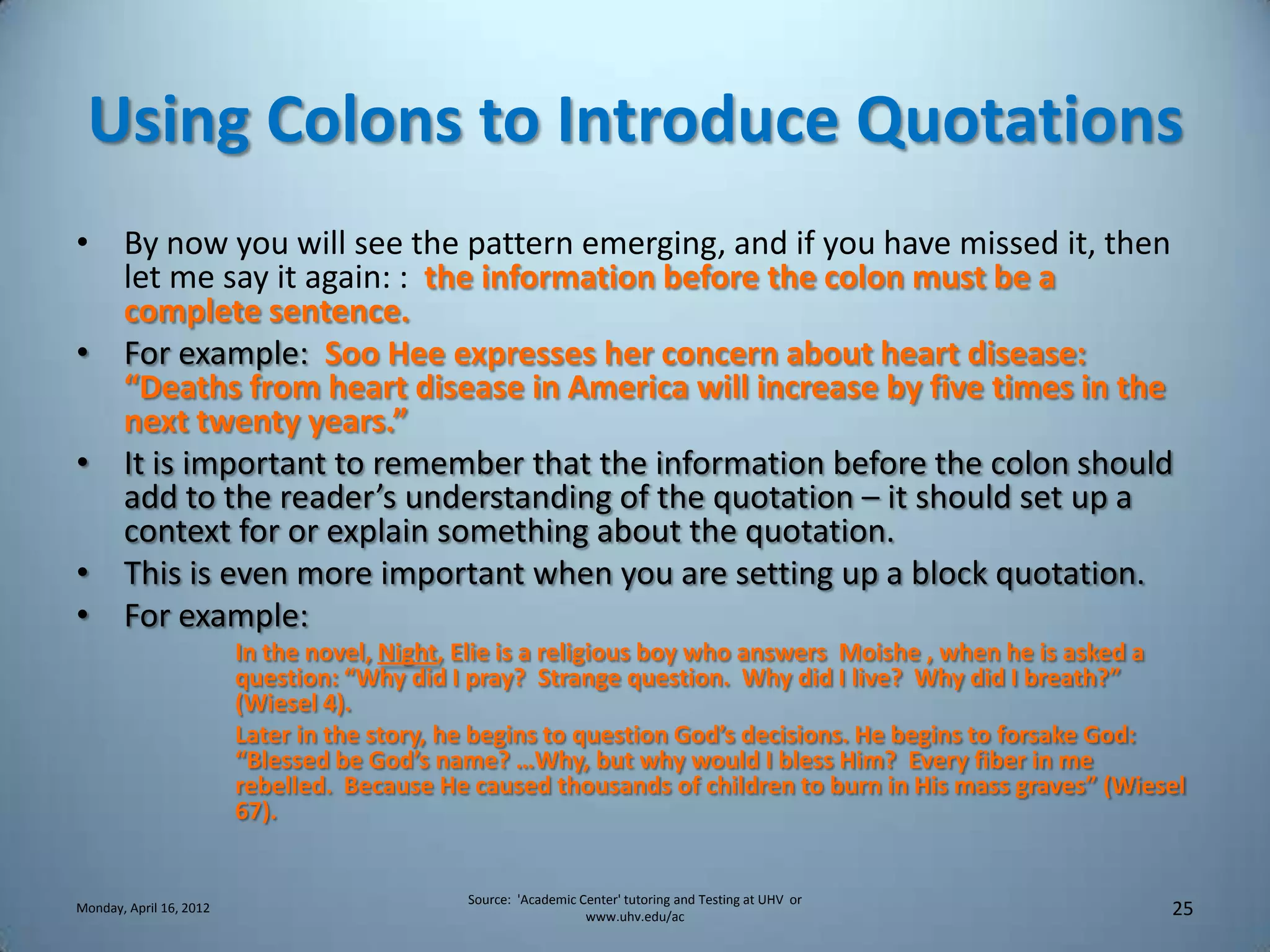 Combining Sentences Using Semi-Colons and Colons | PPTX