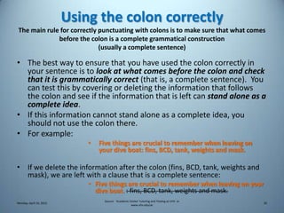 Combining Sentences Using Semi-Colons and Colons | PPTX