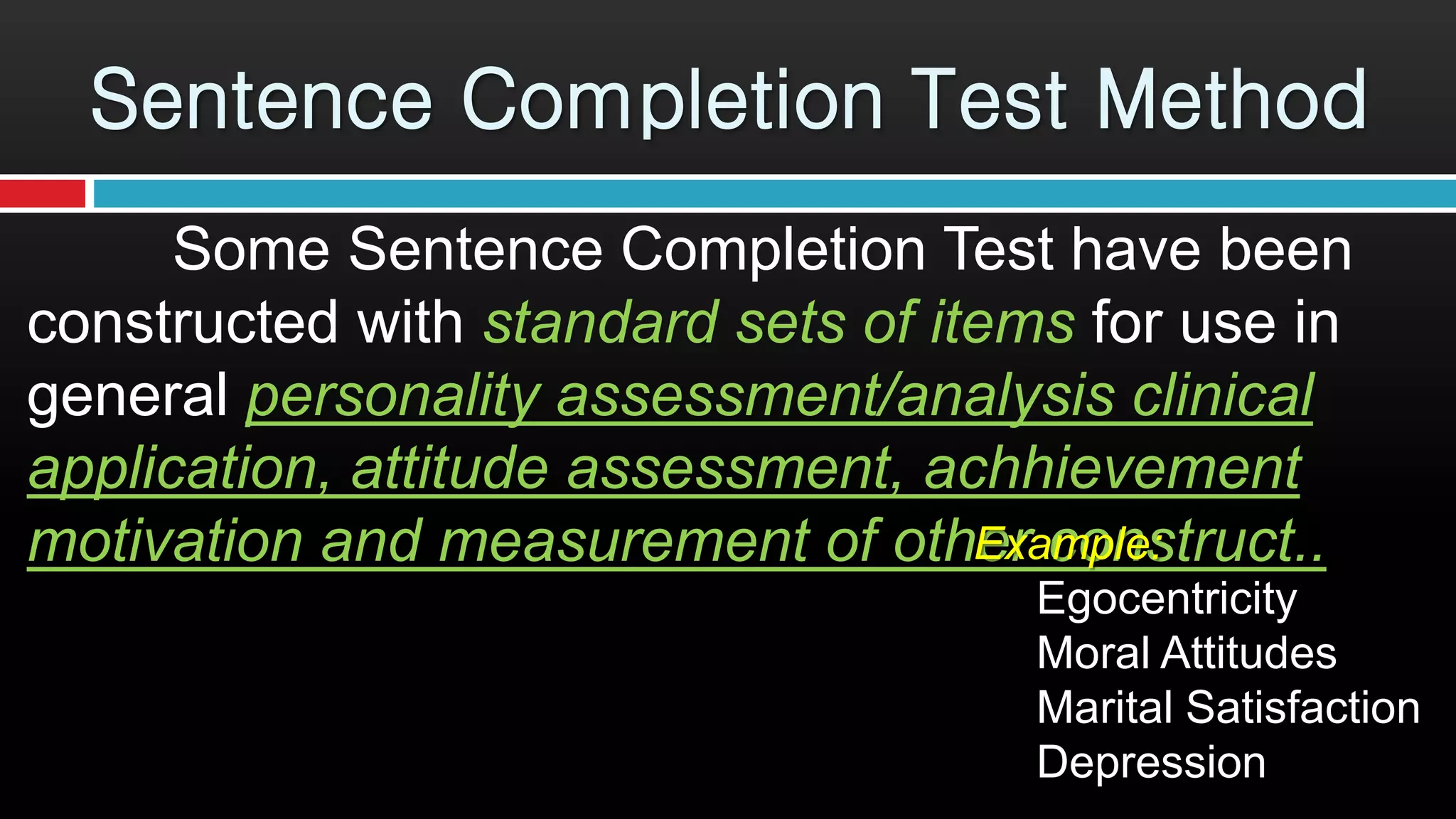 Sentence completion test | PPTX