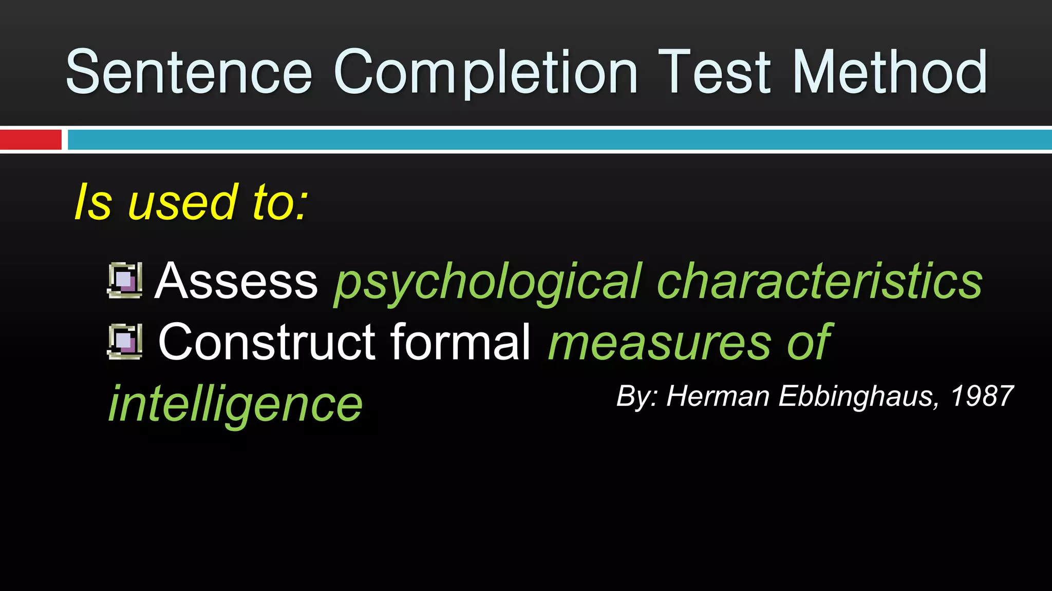 Sentence completion test | PPTX