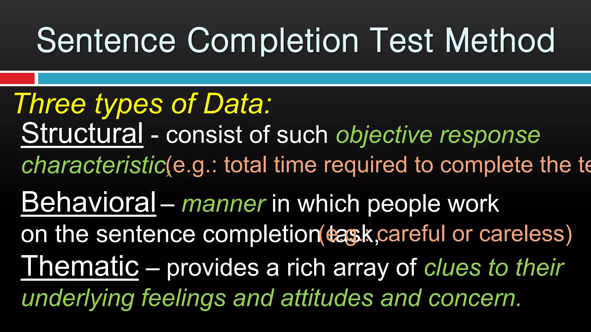 Sentence completion test | PPTX