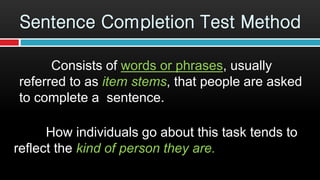 Sentence completion test | PPTX