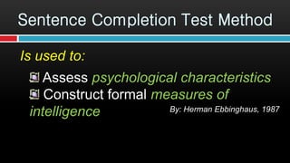 Sentence completion test | PPTX