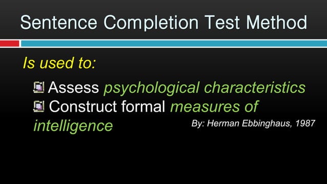 Sentence completion test | PPTX