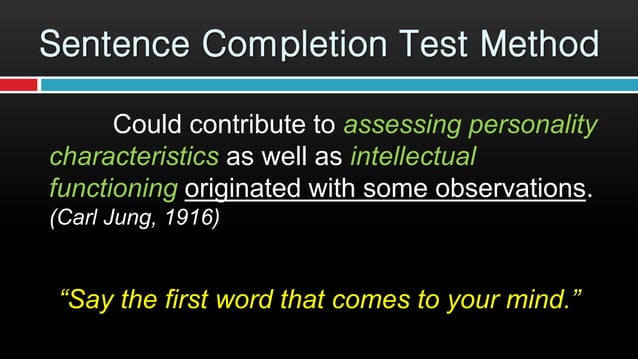 Sentence completion test | PPTX