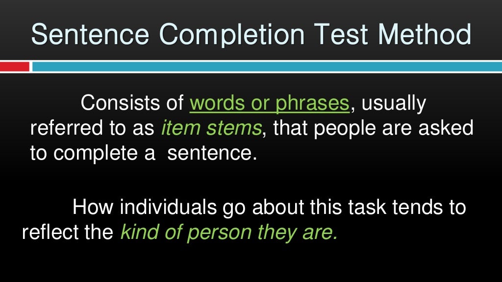 Sentence completion test