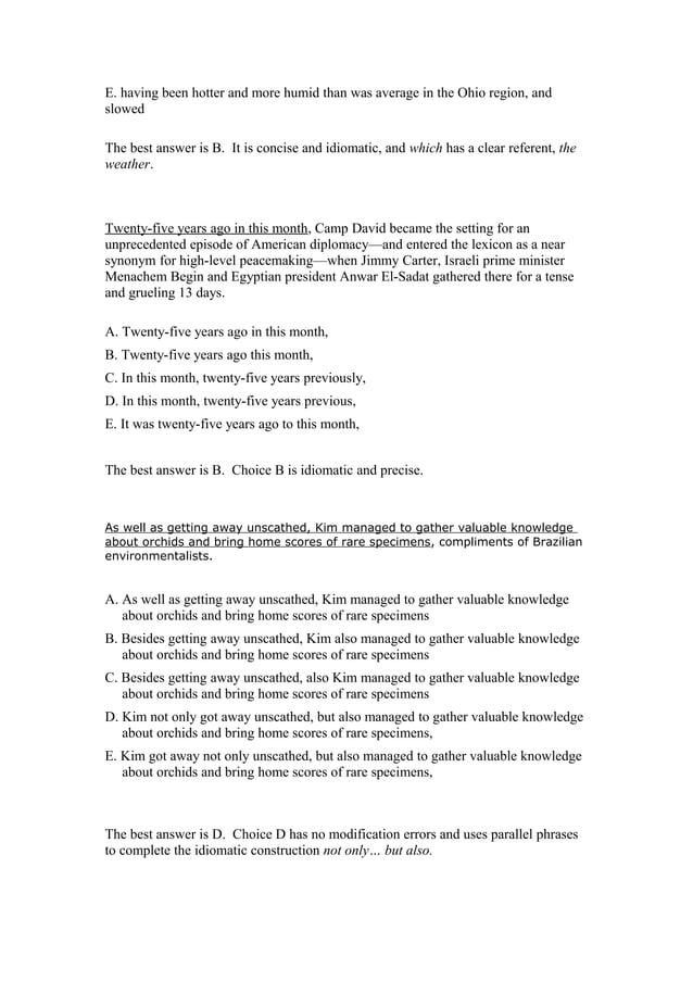 Sentence correction practice problems | PDF