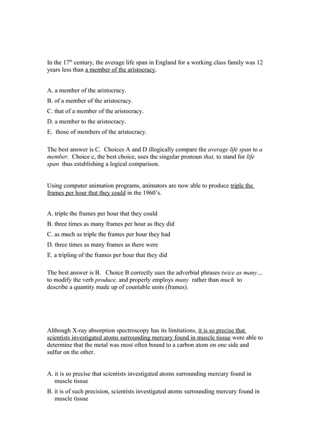 Sentence correction practice problems | PDF