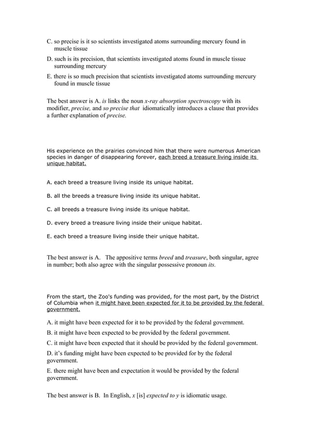 Sentence correction practice problems | PDF