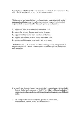 Sentence correction practice problems | PDF