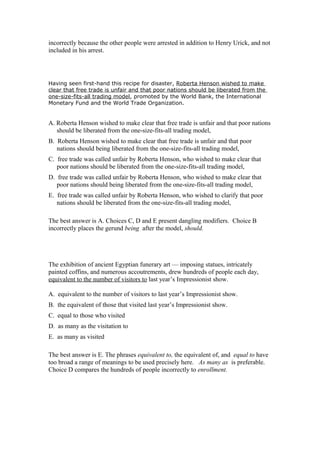 Sentence correction practice problems | PDF