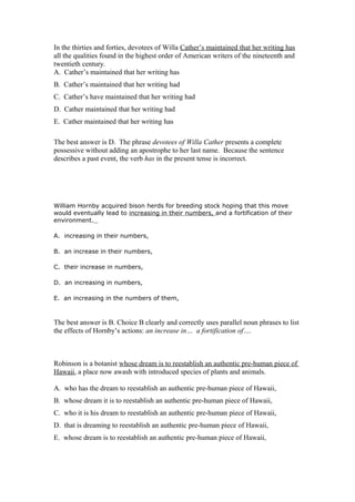 Sentence correction practice problems | PDF