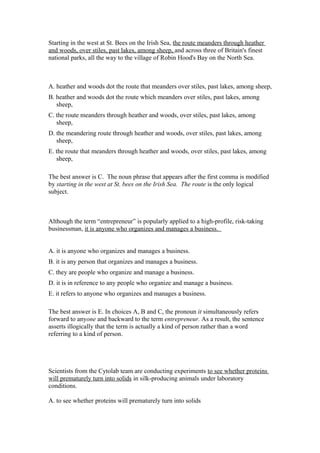 Sentence correction practice problems | PDF