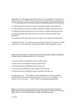 Sentence correction practice problems | PDF