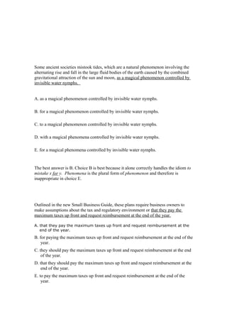 Sentence correction practice problems | PDF