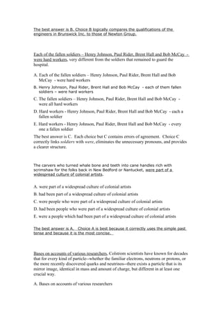 Sentence correction practice problems | PDF