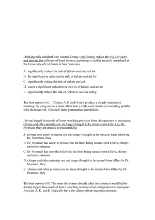 Sentence correction practice problems | PDF