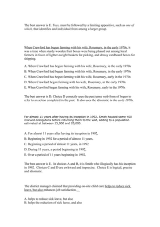 Sentence correction practice problems | PDF