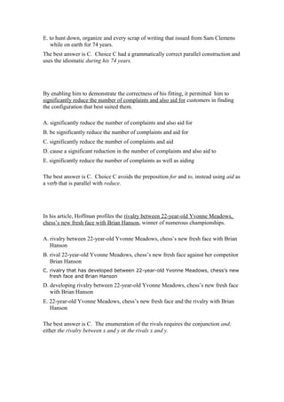 Sentence correction practice problems | PDF