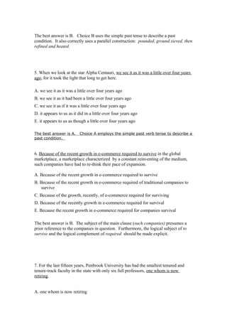 Sentence correction practice problems | PDF