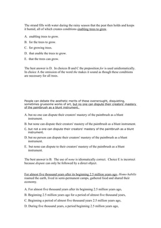 Sentence correction practice problems | PDF