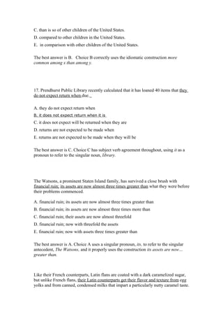Sentence correction practice problems | PDF
