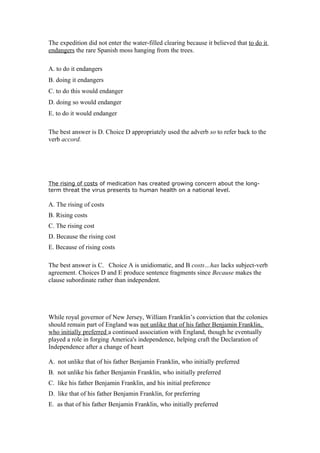Sentence correction practice problems | PDF