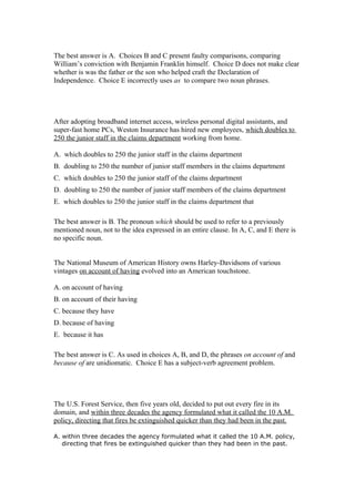 Sentence correction practice problems | PDF