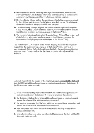 Sentence correction practice problems | PDF