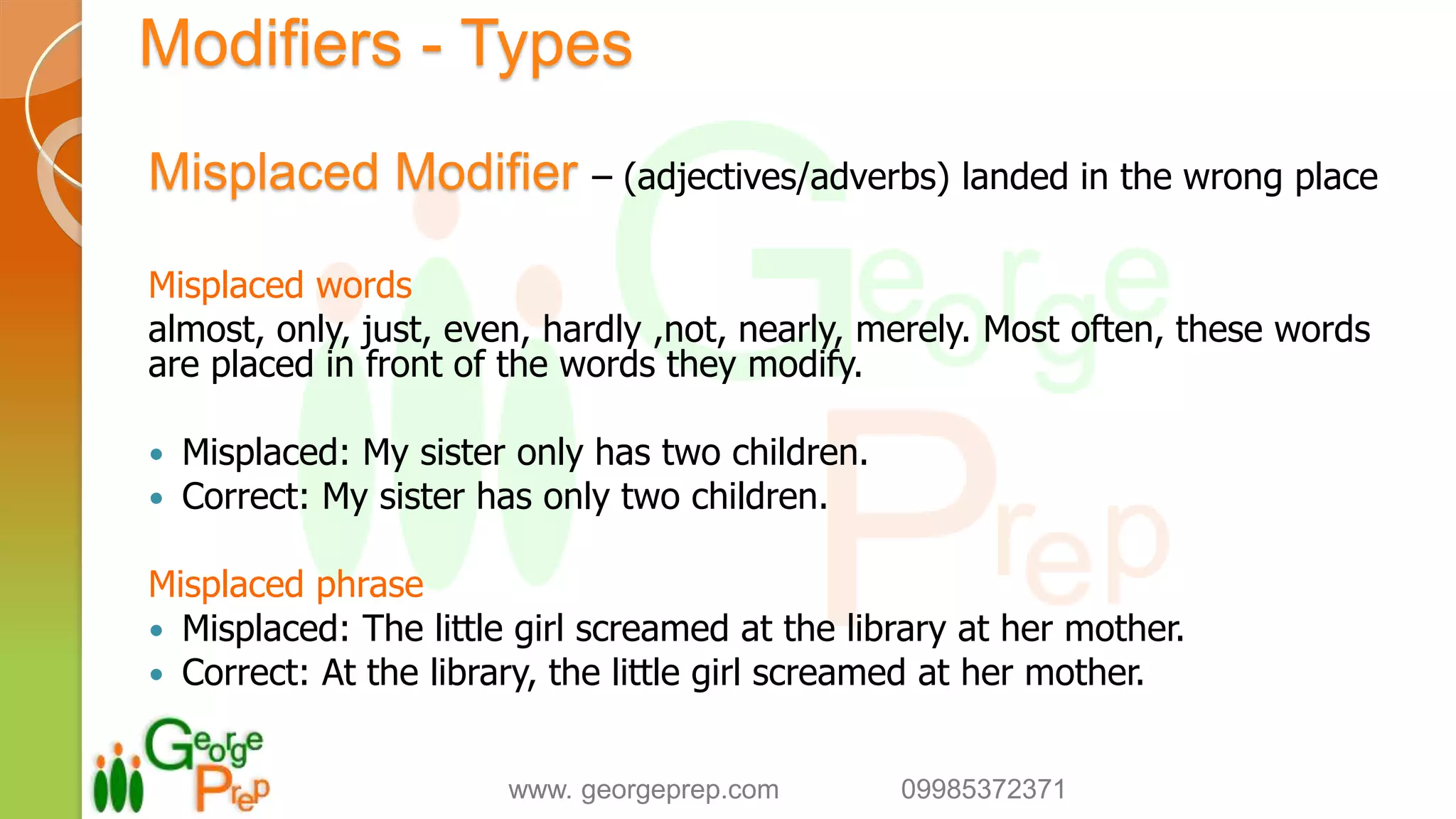 Sentence correction 2( pronouns and modifiers) | PPTX | Internet for ...