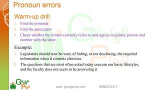 Sentence correction 2( pronouns and modifiers) | PPTX | Internet for ...