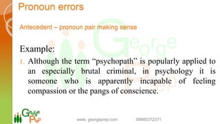 Sentence correction 2( pronouns and modifiers) | PPTX | Internet for ...