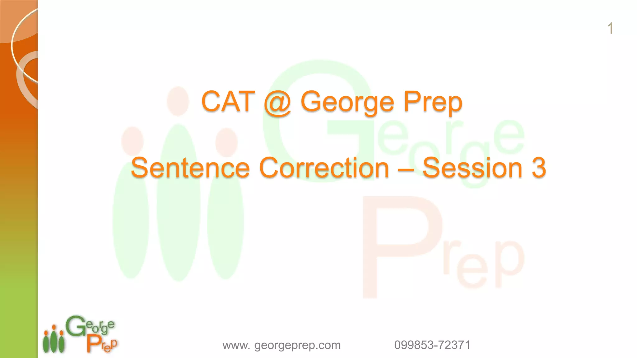 Sentence correction 3 (parallelism and miscellaneous) | PPTX