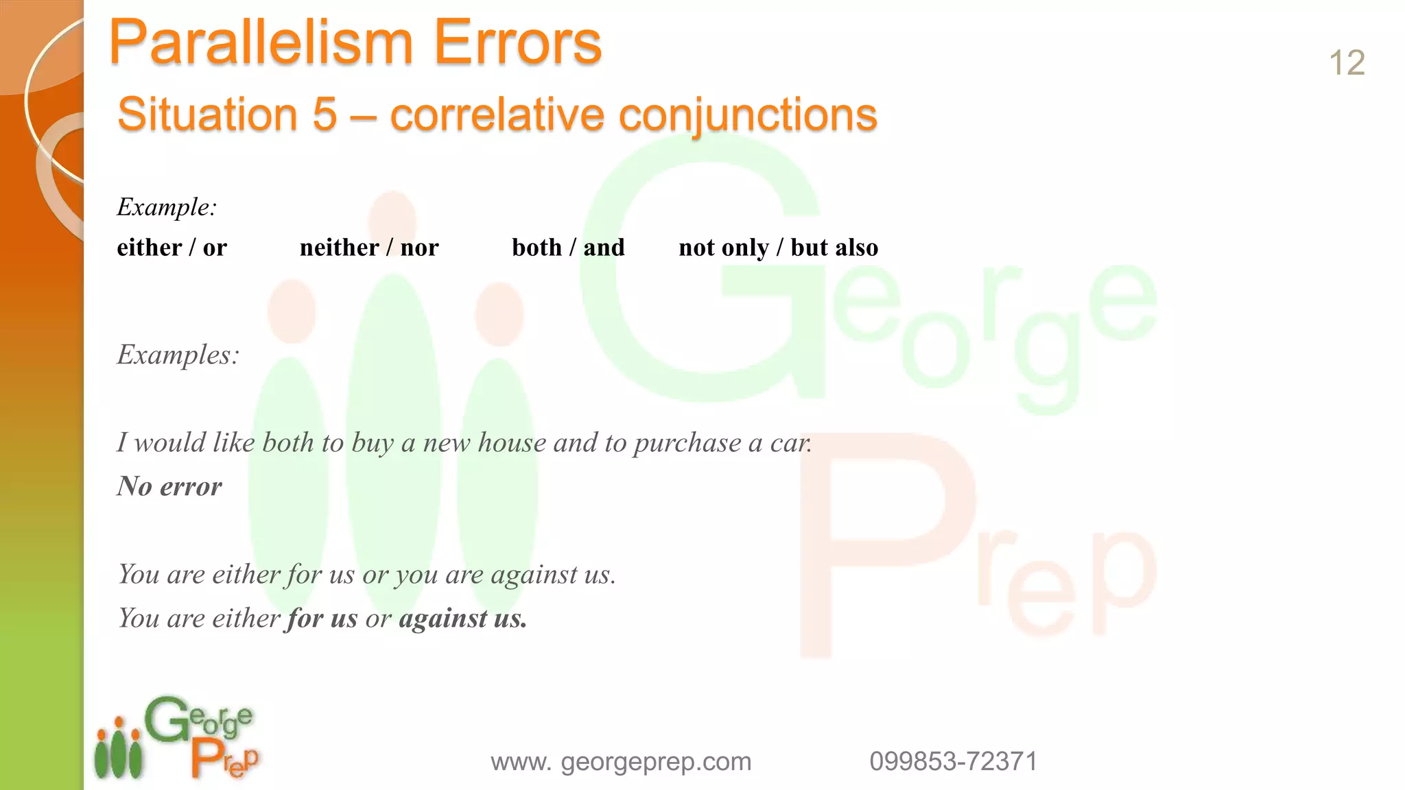 Sentence correction 3 (parallelism and miscellaneous) | PPTX