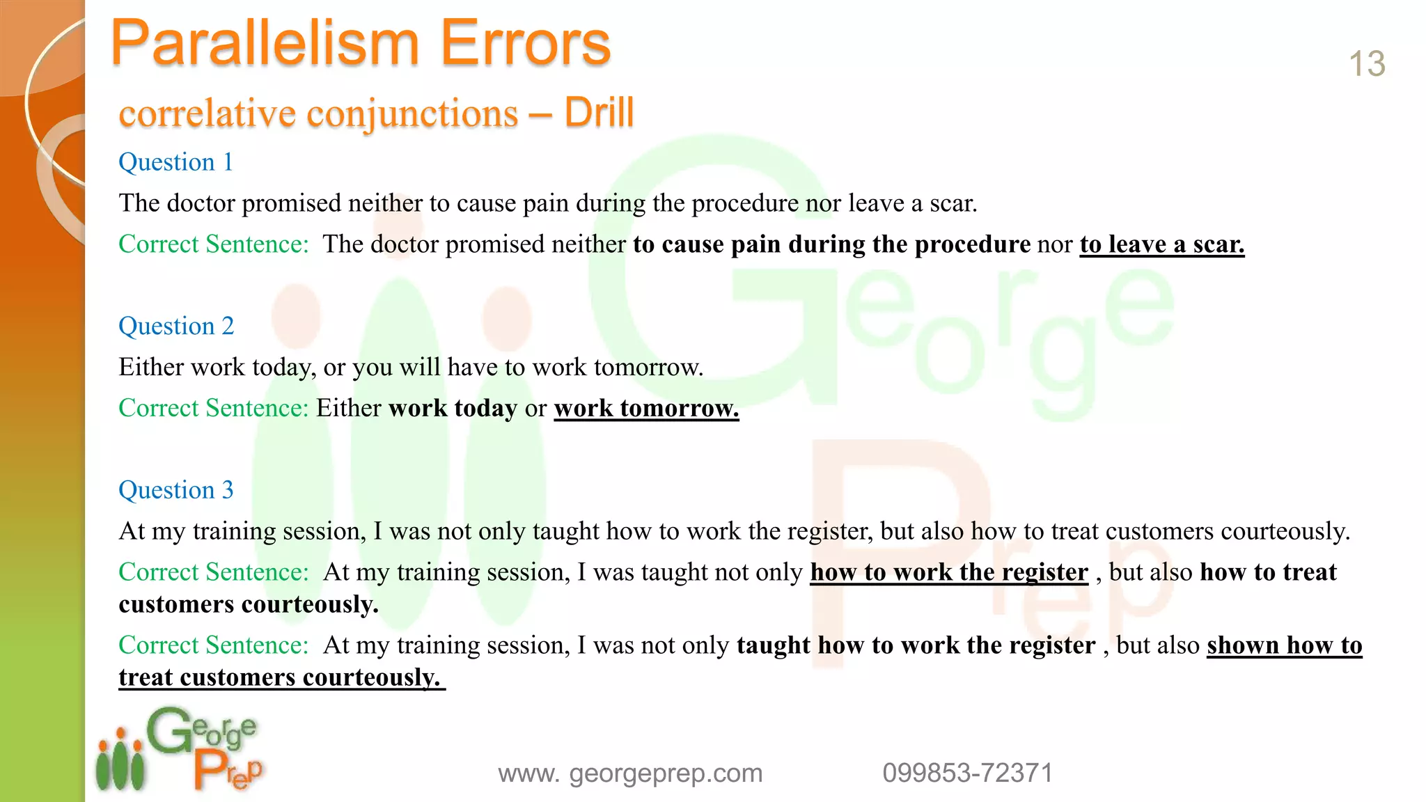 Sentence correction 3 (parallelism and miscellaneous) | PPTX