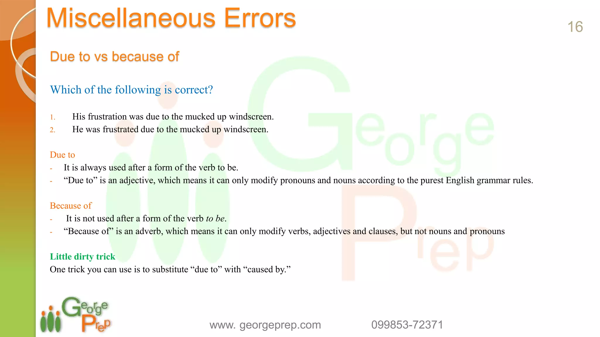 Sentence correction 3 (parallelism and miscellaneous) | PPTX