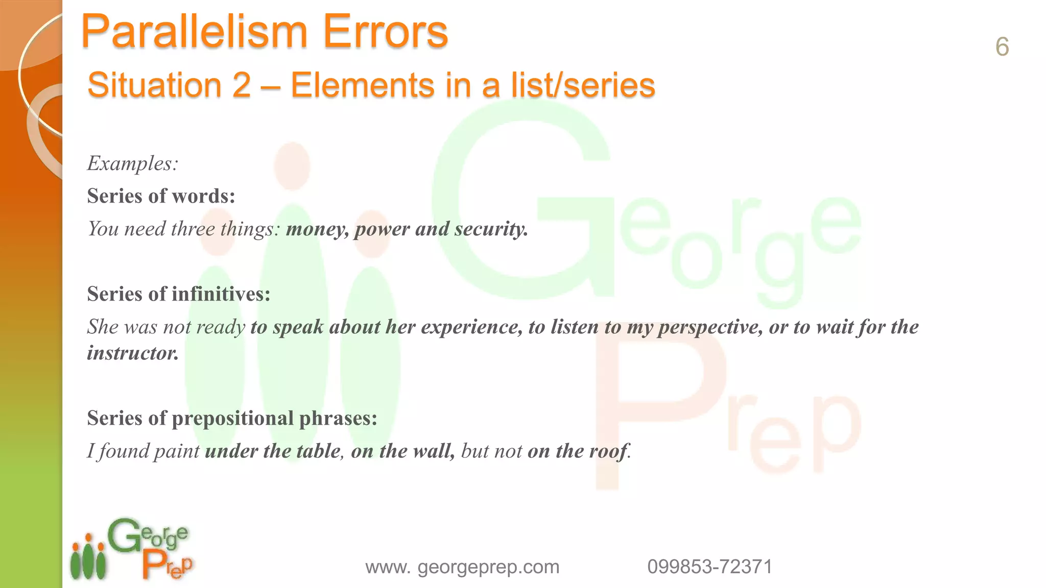 Sentence correction 3 (parallelism and miscellaneous) | PPTX