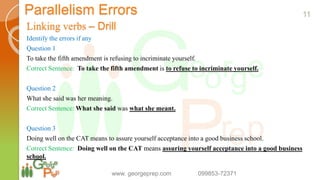 Sentence correction 3 (parallelism and miscellaneous) | PPT
