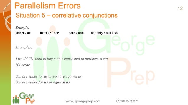 Sentence correction 3 (parallelism and miscellaneous) | PPTX