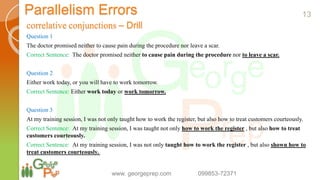 Sentence correction 3 (parallelism and miscellaneous) | PPT