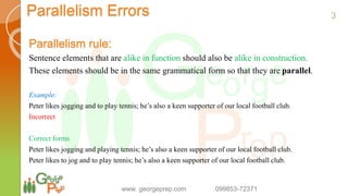Sentence correction 3 (parallelism and miscellaneous) | PPT