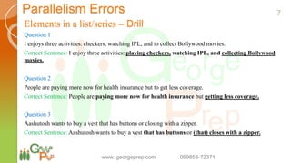 Sentence correction 3 (parallelism and miscellaneous) | PPT