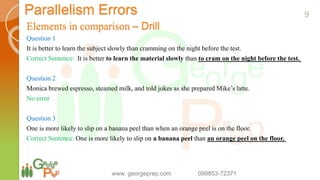 Sentence correction 3 (parallelism and miscellaneous) | PPT