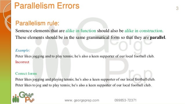 Sentence correction 3 (parallelism and miscellaneous)