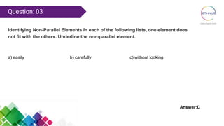 Sentence correction(Parallelism based questions) .pptx