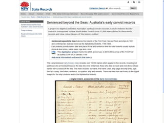 Sentenced beyond the seas - Australia's earliest convict records | PPT