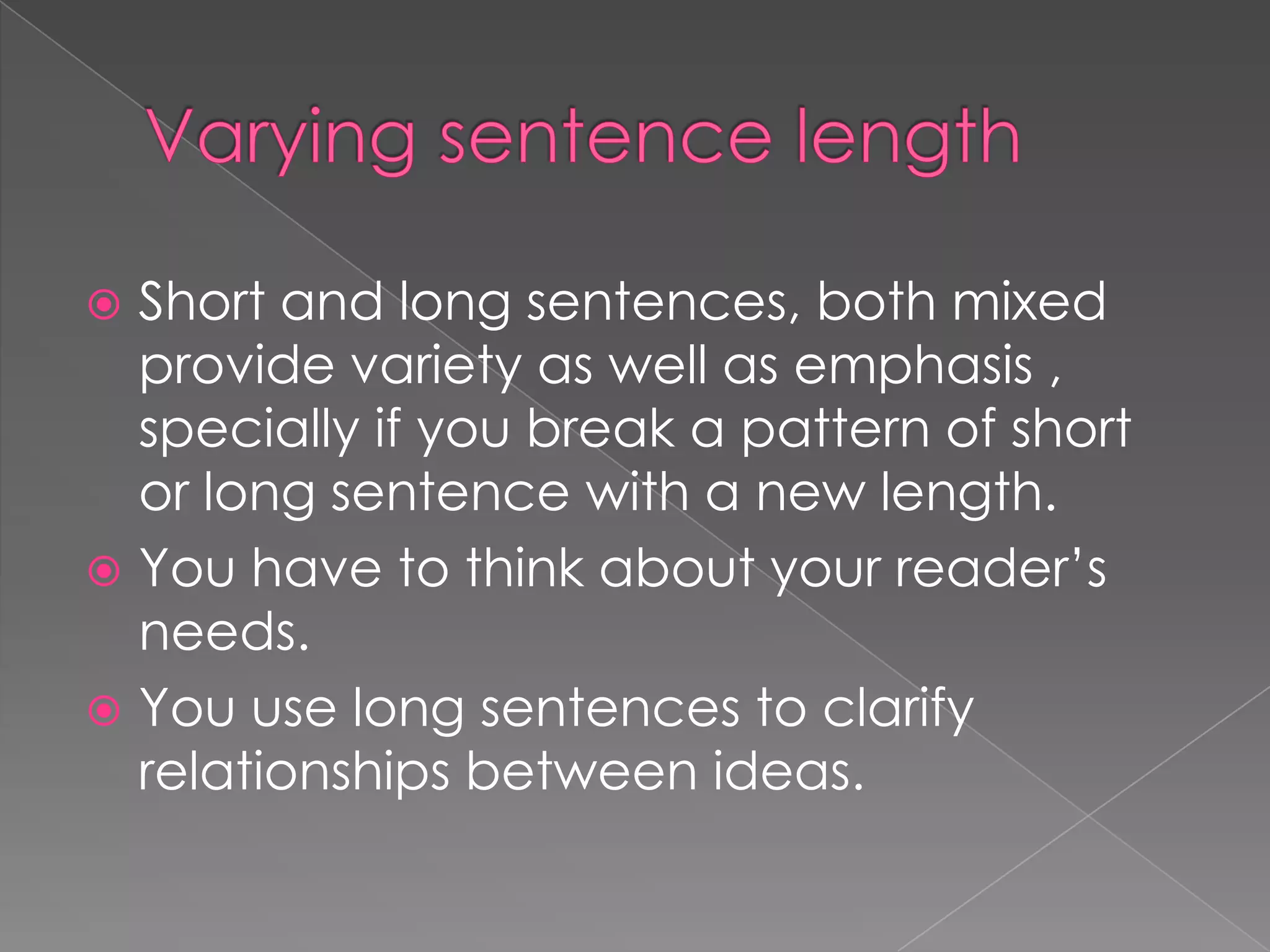 Sentence emphasis and variety | PPTX