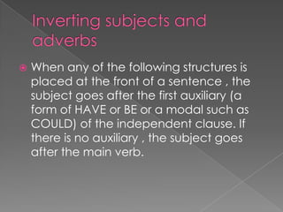 Sentence emphasis and variety | PPTX