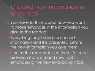 Sentence emphasis and variety | PPTX