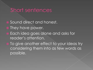 Sentence emphasis and variety | PPTX